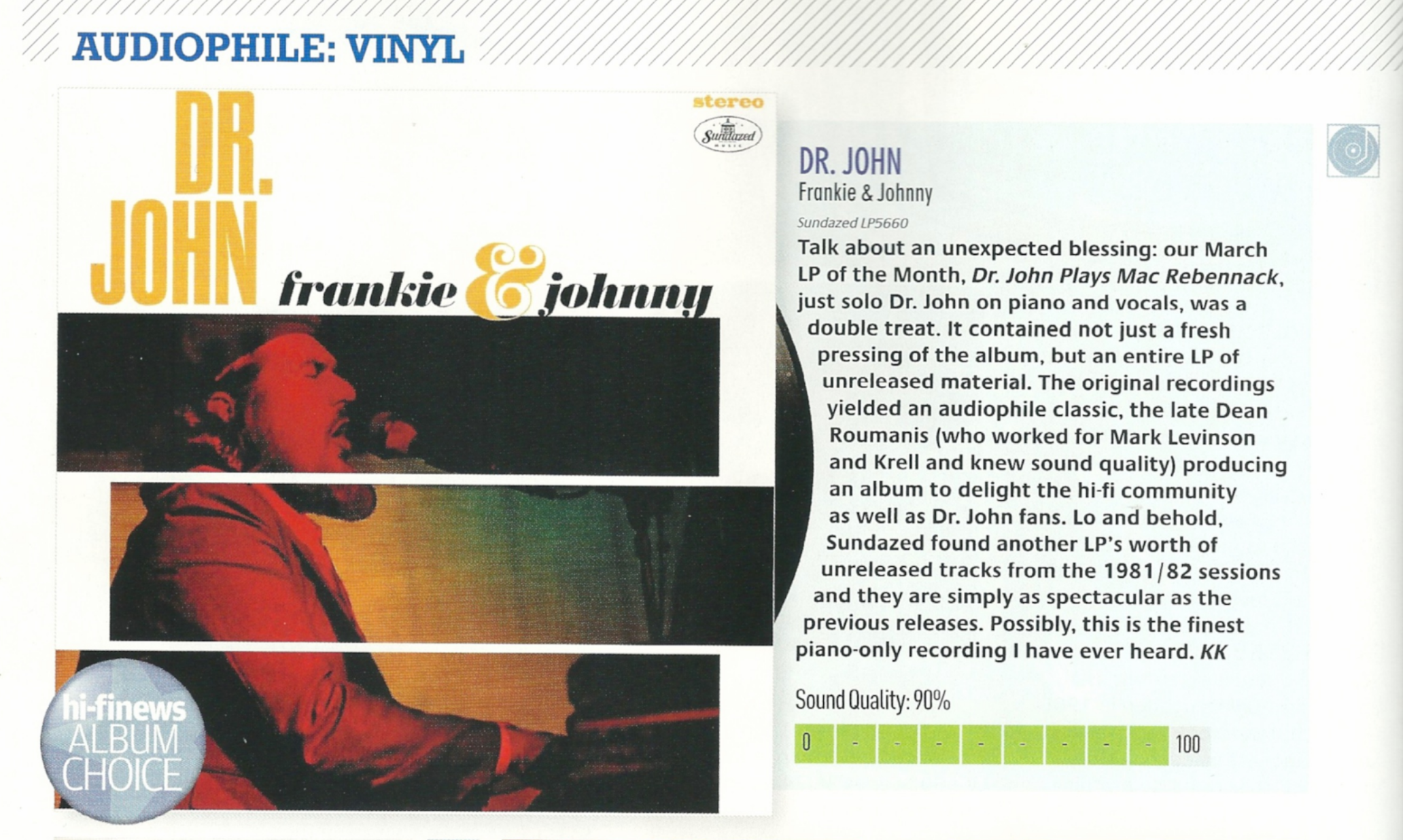 - Dr. John - Frankie & Johnny - Black Vinyl LP #LP-SUND-5660