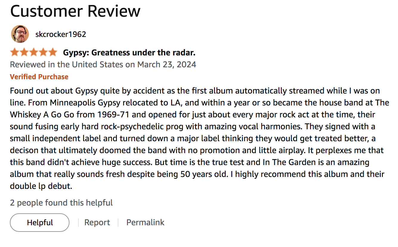 Gypsy - In The Garden - Purple Vinyl LP